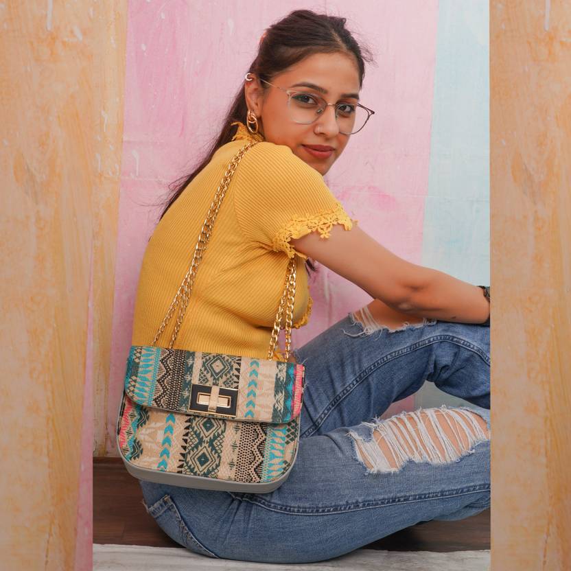 Sentinel Multicolor, Grey Sling Bag Aztec Chain Sling Bag Muticolor ...