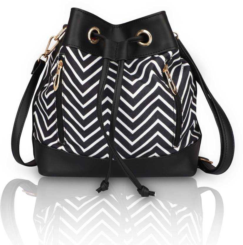 Classy Women Black Sling Bag Sling Crossbody Bag Drawstring Side Purse ...