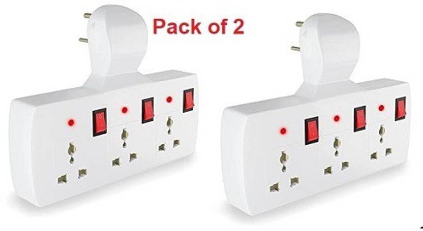 Mobibasics 3 Pin Universal Socket Multi Plug Extension Board Pack Of 2 Price In India Buy