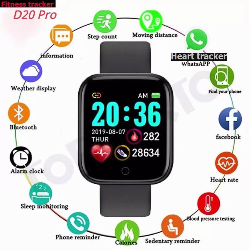 Bashaam S617 (D20) ULTRA MULTI SPORTS FITNESS TRACKER SMART WATCH BLACK ...