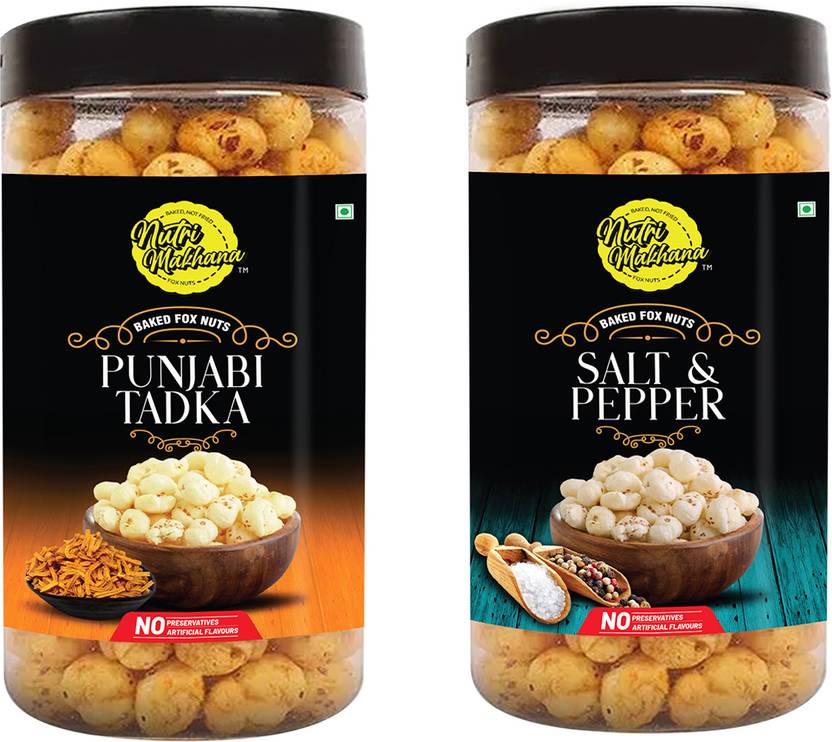 Nutrimakhana Punjabi Tadka & Salt Pepper Flavored Foxnuts Makhana ...