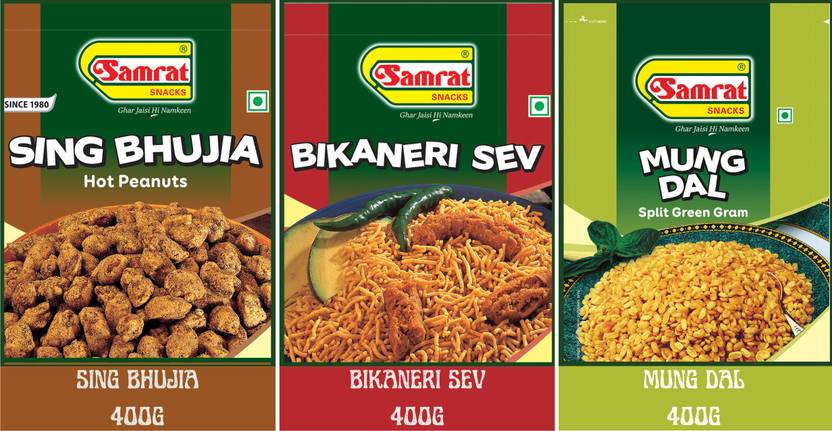 SAMRAT |Combo Pack of 3|SING BHUJIA|BIKANERI SEV|MUNG DAL|BHUJIA ...