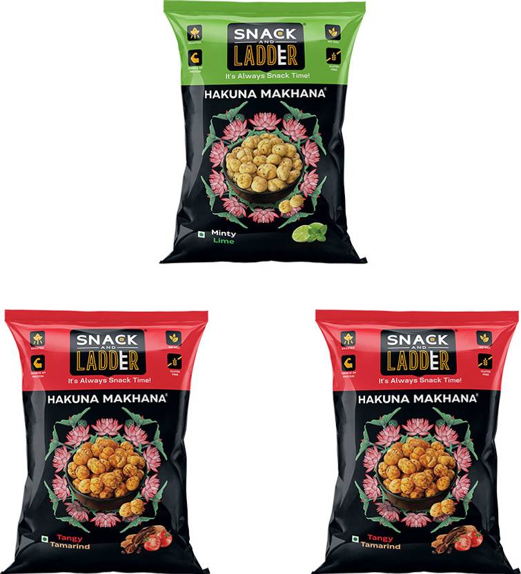 snack and ladder 2 Tangy Tamarind & 1 Minty Lime Roasted Makhana ...
