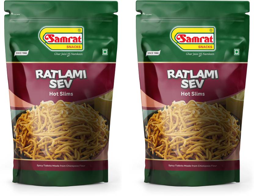 Samrat RATLAMI SEV Hot Slims Magic Spicy |Ghar Jaisi Hi Namkeen|PACK OF ...