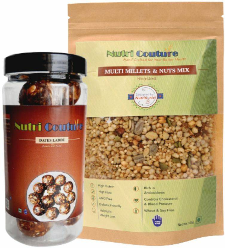 Nutri Couture Millets & Nuts Mix - 125g With Dates Laddoo - 250g Price ...