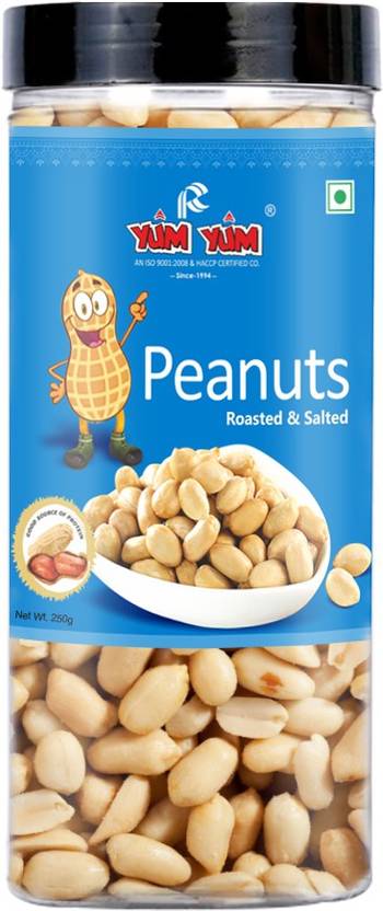 YUM YUM Roasted & Salted Peanuts (Moongfali Dana) 250g Rich Protein ...