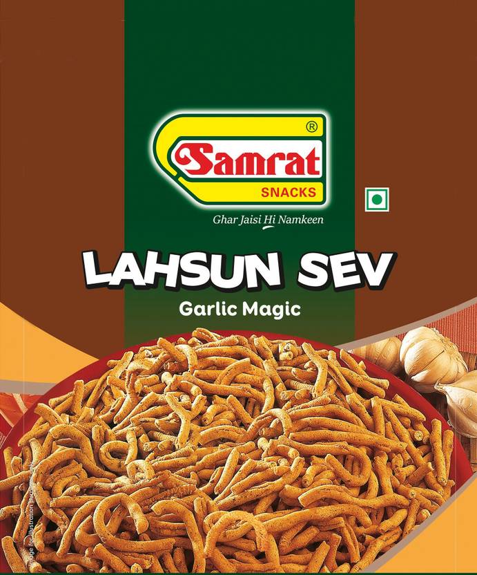 Samrat |LAHSUN SEV Garlic Magic Taste Namkeen|Ghar Jaisi Hi Namkeen|Bhujia|Snacks| Price in ...