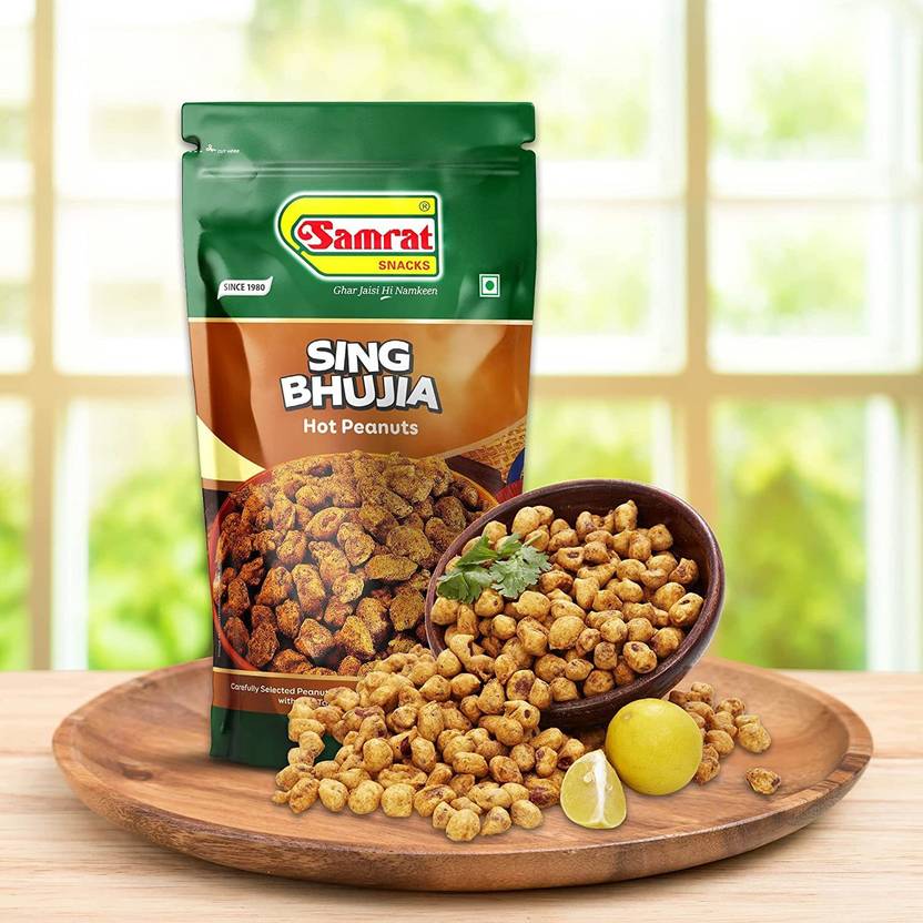 Samrat SING BHUJIA Hot Peanuts |Masala Peanuts| Ghar Jaisi Hi Namkeen ...