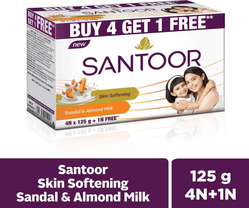 Santoor by Wipro Almond Soap with Sandal and Almond Milk - Price in ...