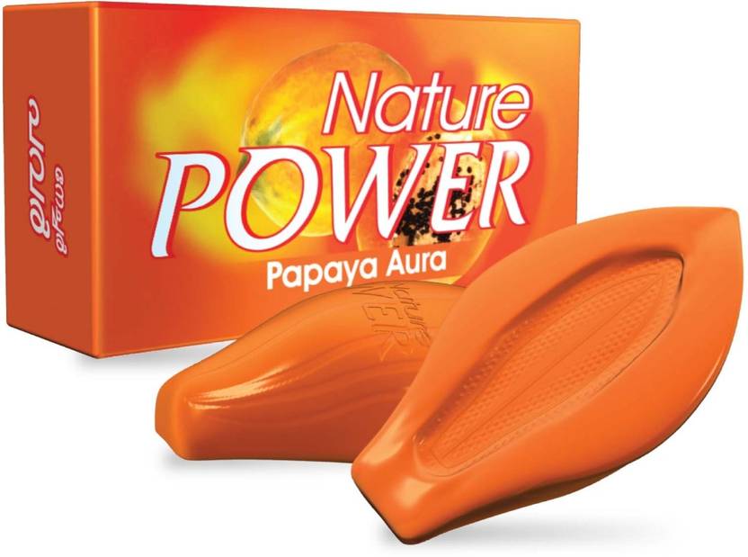 nature power Papaya Aura Beauty Soap with 76% TFM 4 Pieces X 125 g ...