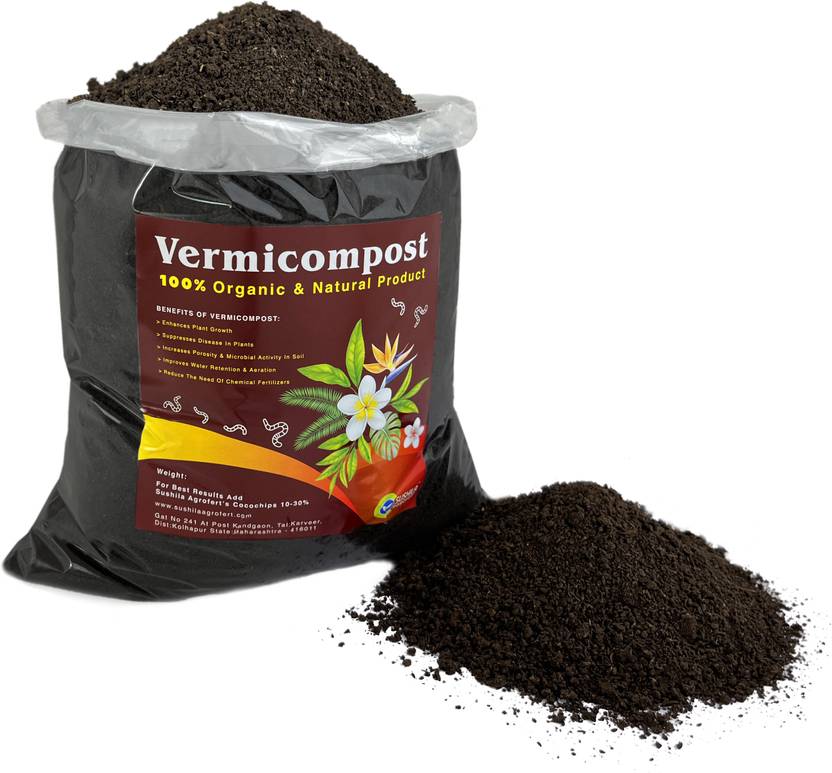 Sushila Agrofert Vermicompost 4KG, 100% Pure, Best Plant Manure for All ...