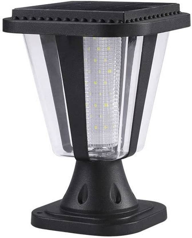 HARDOLL Home Outdoor Garden 198 LED Waterproof Pillar Wall Gate Post Lamp (Pack of 1) Solar ...