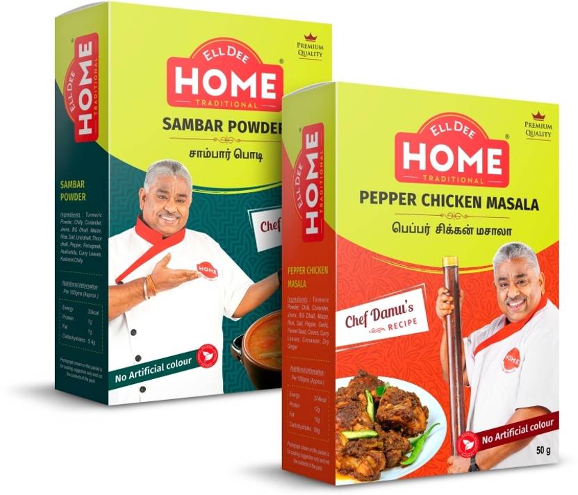 EllDee HOME | Premium Masala | Sambar Powder (100g) + Pepper Chicken ...