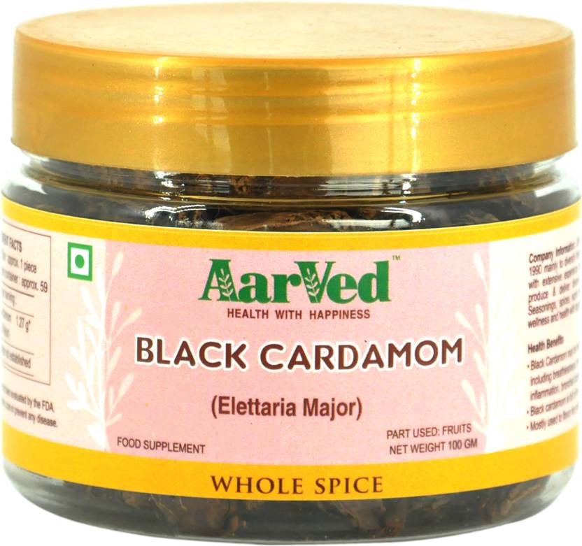 AarVed Black Cardamom (Elettaria Major) ,Badi Elaichi/ Kali Elaichi ...