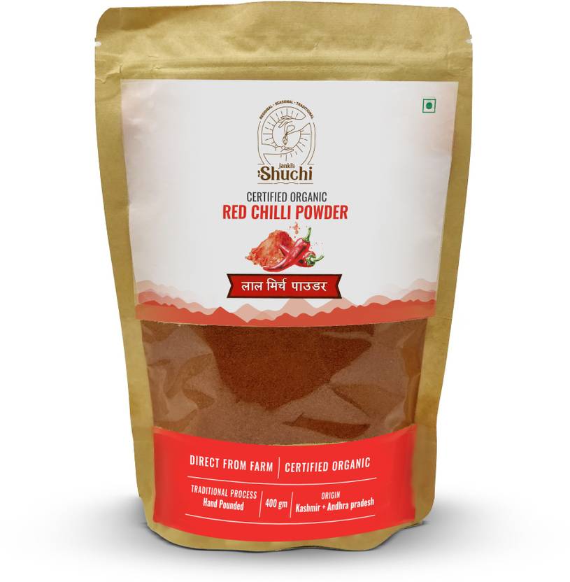 Janki's Shuchi Organic Kashmiri Red Chilli Powder - 400 g |Desi Laal ...