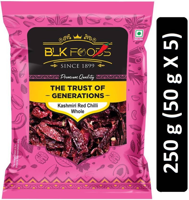 BLK FOODS Select Kashmiri Red Chilli Whole (Kashmiri Lal Mirch Sabut ...