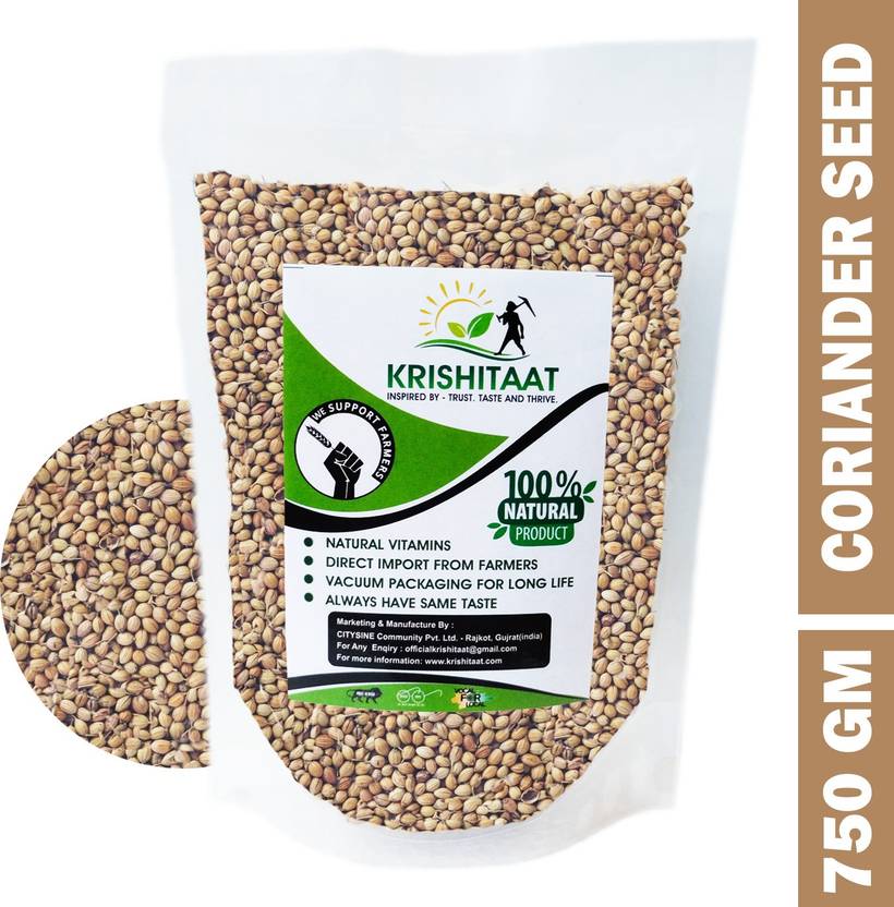 KRISHITAAT Coriander Whole/ Dhaniya (Sabut Dhaniya) 750 gm Price in ...