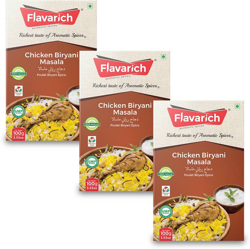 Flavarich Chicken Biryani Masala, Pack of 3, 100 Grams each Price in ...