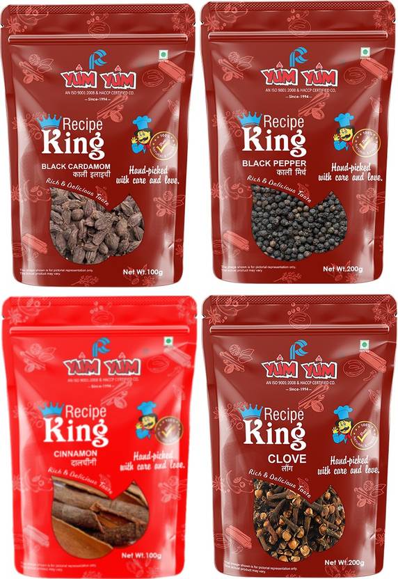 YUM YUM Daily Needs Whole Spices 600g Combo (Badi Elaichi, Kali Mirch ...