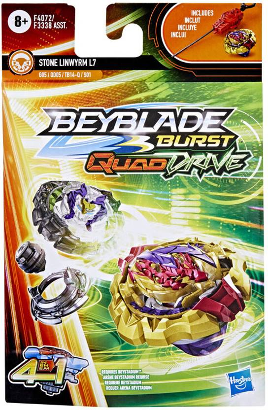 BEYBLADE Burst QuadDrive Stone Linwyrm L7 Spinning Top Starter Pack ...