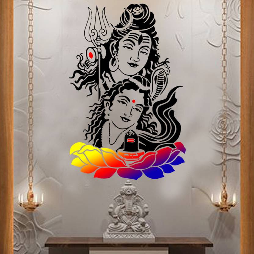 JAZZIKA Wall Stencils (Size :- 16 X 24 Inch) PATTERN- Lord Shiva With ...