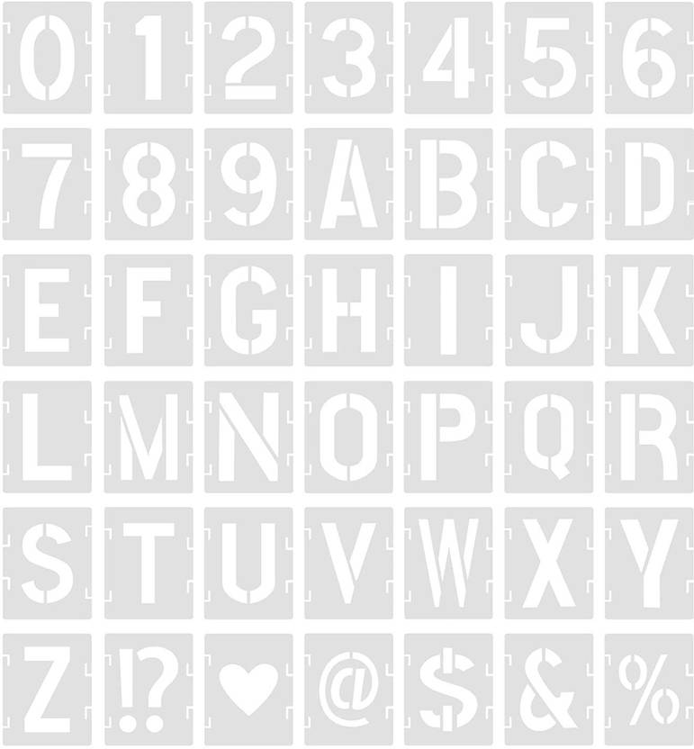 DEQUERA 42pcs Letter Stencils, 1 inch Reusable Plastic Letter Number ...