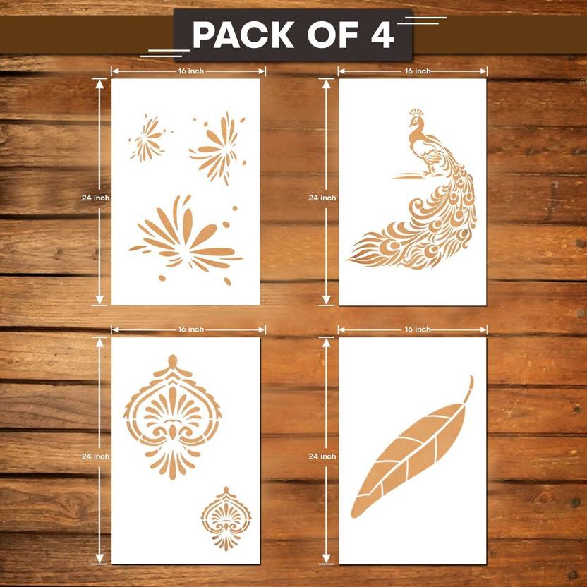 ARandNJ Painting Wall Stencils (Size :- 16 X 24 Inch) PATTERN- "Classy ...