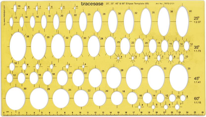 Traceease Traceease Geometric Drafting Ellipse Template Drawing Stencil ...