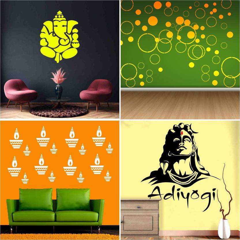ARandNJ Painting Wall Stencils (Size :- 16 X 24 Inch) PATTERN- "Ganpati ...