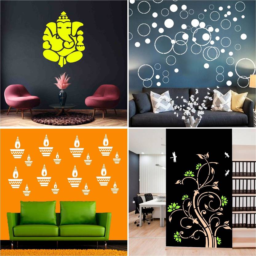 ARandNJ Painting Wall Stencils (Size :- 16 X 24 Inch) PATTERN- "Ganpati ...