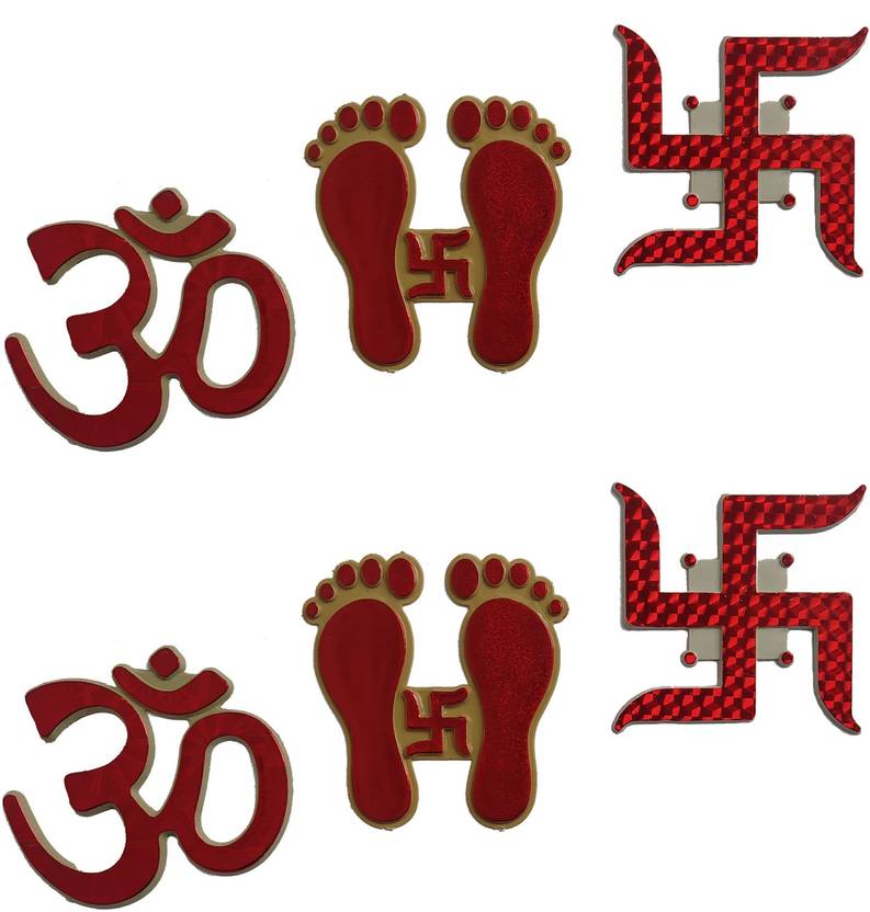 CLAPPERZZ OM,Swastik,Laxmi Feet Combo Diwali Wall, Acrylic Stickers ...
