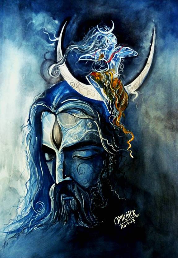Online Collections 30.48 cm shiv ji Sticker Poster, God Shiva Poster ...