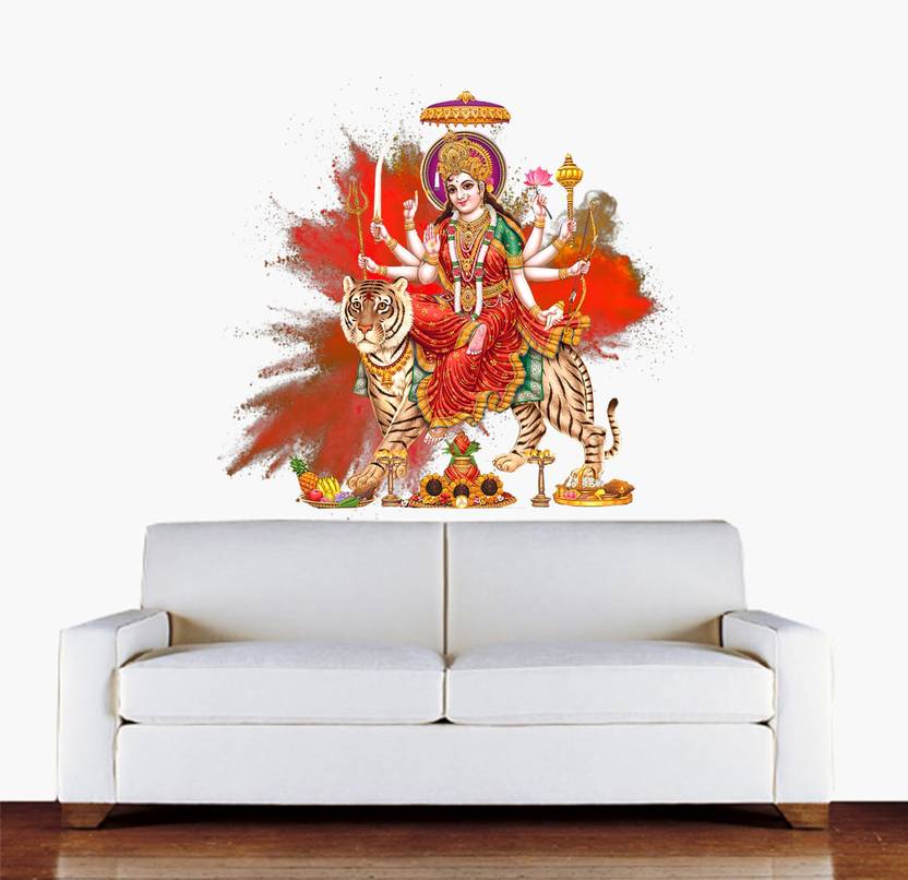 SAI DESIGNS durga maa wall stickergod _bhagwan ji wall sticker(52X48 ...