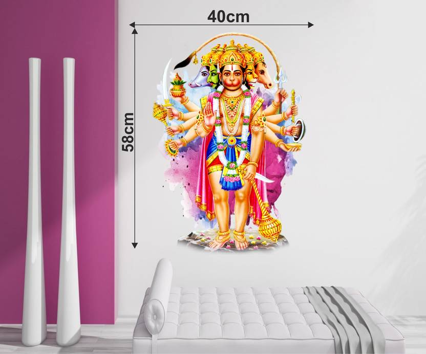 Decoration Stickers 1 cm hanuman ji wall sticker mulicolor stickergod ...
