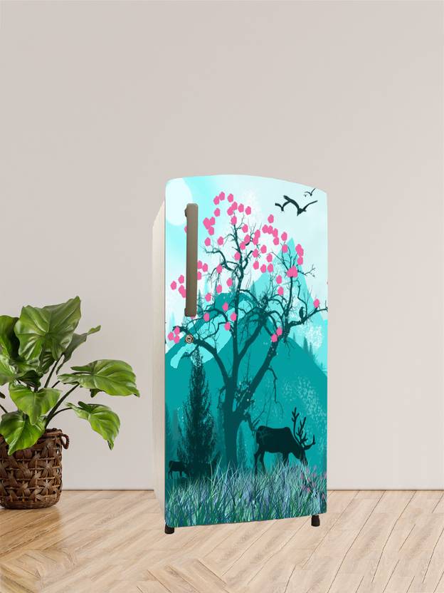 Wallpaper Mart Single Door Fridge Decorative Vinyl Sticker Wrap (Size ...