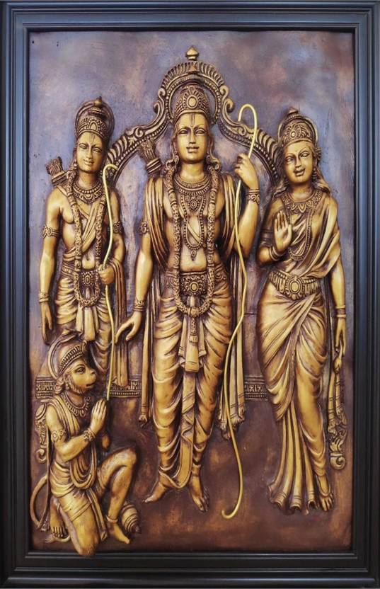 creatick Studio 3D BEAUTIFUL GOLDEN RAM LAXMAN SITA HANUMAN JI WALL ...