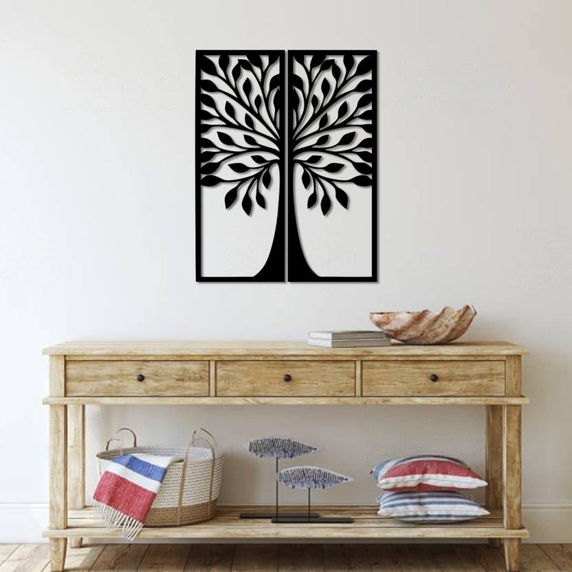 WallDaddy 28 cm Wooden Mdf cutouts TreeFrame Plaque Painted Cutout Wall ...