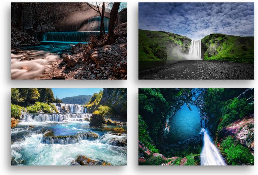 PRINTHUBS Natural Waterfall Poster For Room Home office Wall Decor ...