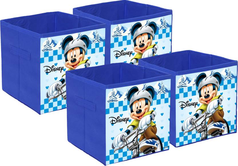 DISNEY Mickey Print Storage Box|Clothes Organizer With Handle,Pack of 4 ...