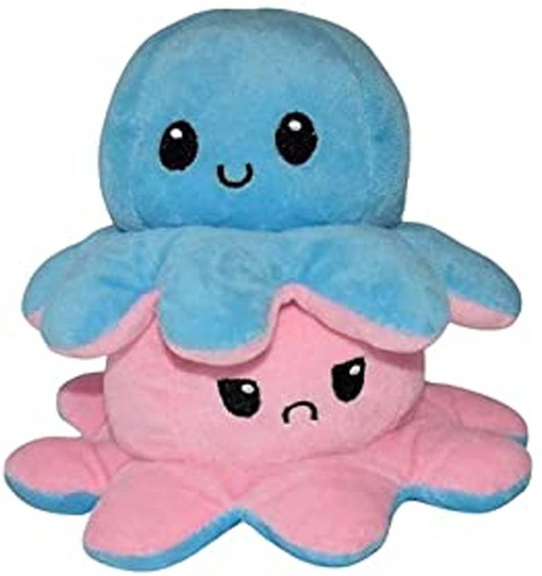 BRS_Soft_Toys Reversible Octopus Mini Plush Show Your Happy Sad Mood ...
