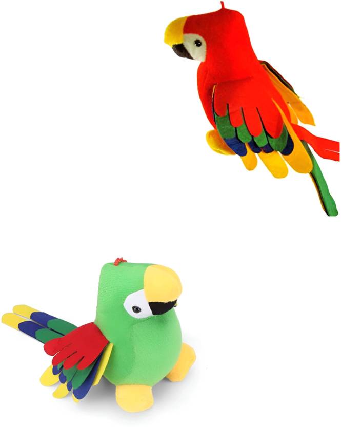 SOFT HUG - One Hug For Your Little One Pack Of 2 Musical Parrots Green ...