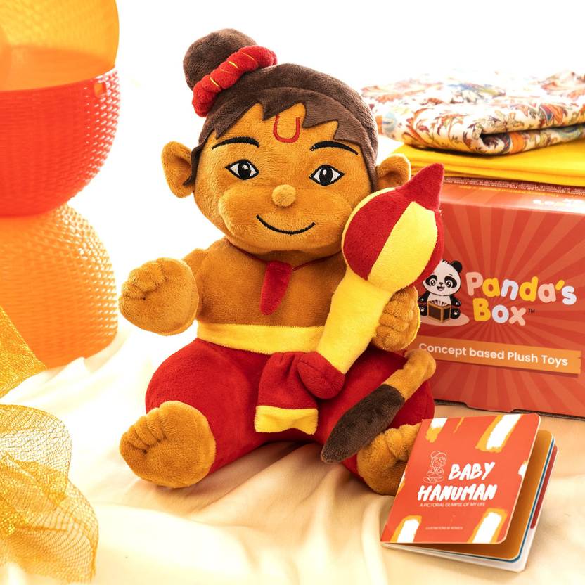 Panda's Box Mantra Chanting Musical Baby Hanuman Plush; Toddler Toy ...