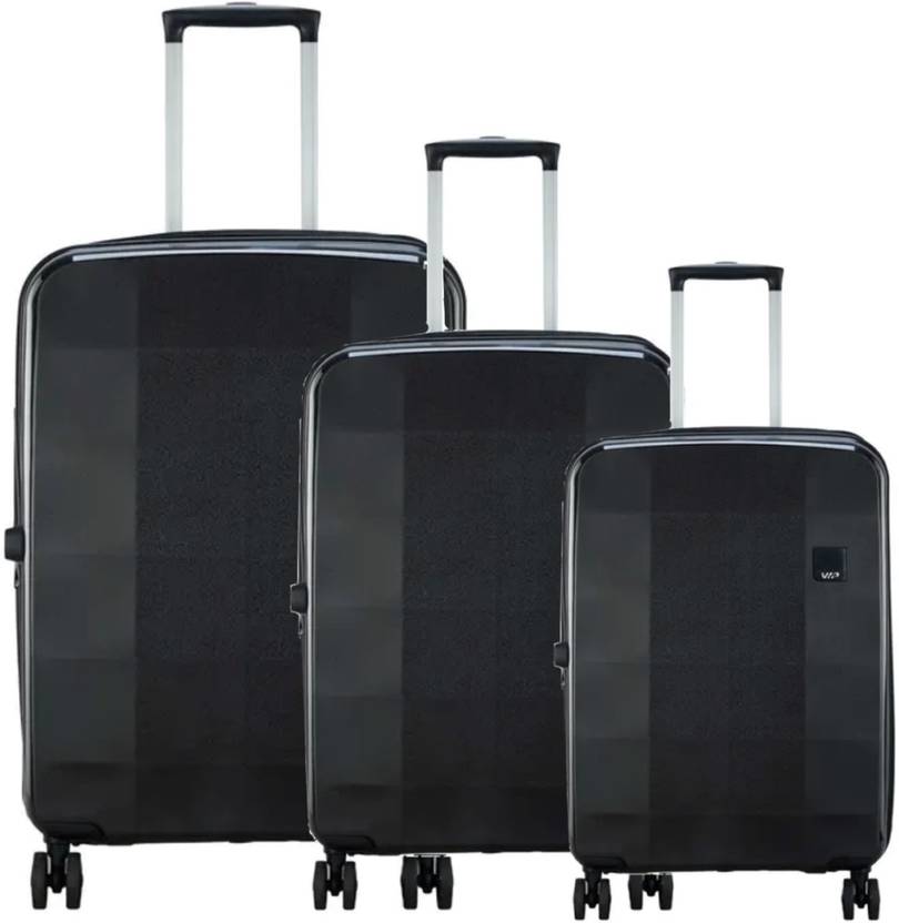 VIP Pixel Polycarbonate Trolley Bag|8W Trolley|Number Lock|Anti-Theft ...
