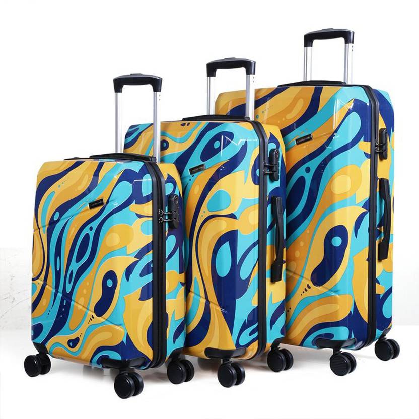 NASHER MILES Manali Hardsided Polycarbonate Luggage Orange Multicolor ...