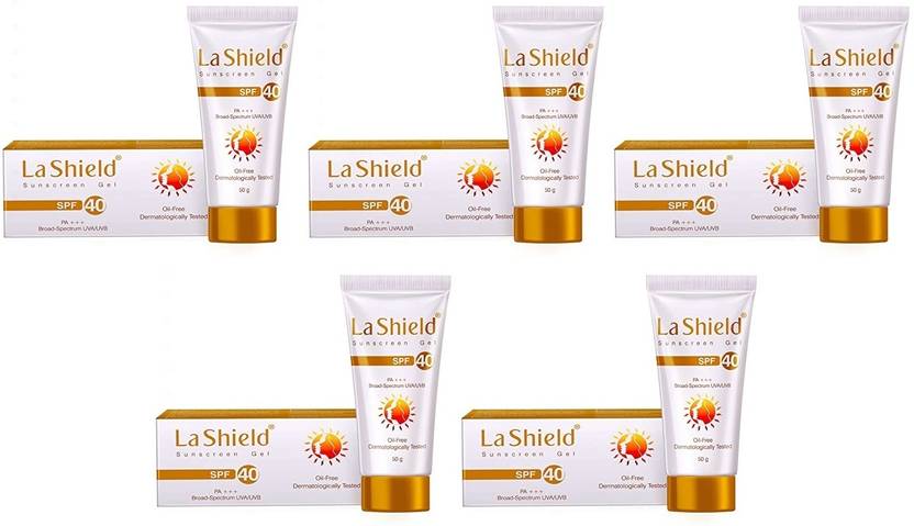 La Shield SPF 40 & PA+++ Mineral Based Sunscreen Gel -50 Gm x Pack of 5 ...
