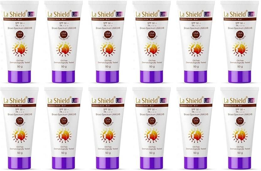 La Shield SPF 50 Mineral Sunscreen Skin tone PA +++ , 50 gm x Pack of ...