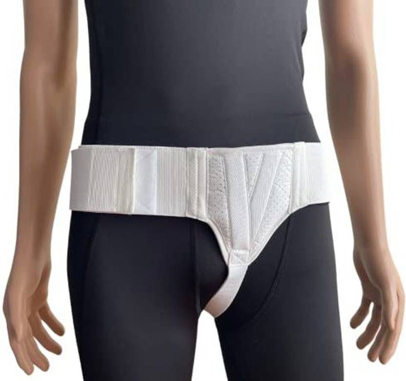 Flexamed Left Side Inguinal Groin Hernia Truss With Compression Pad White Large Knee Calf