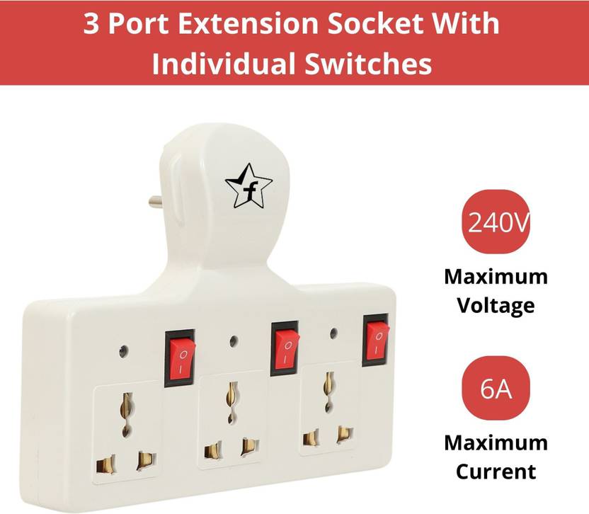 Flipkart SmartBuy 3 Pin Multiplug Point |Universal Sockets and ...