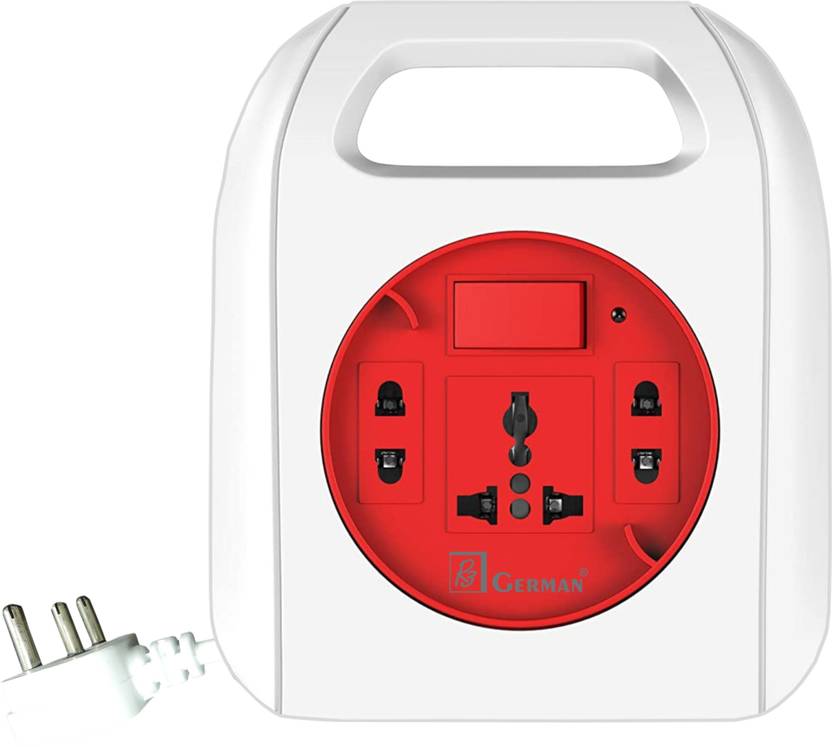 R3 GERMAN 3 Pin Flex Box with 3 Outlets & Switch with LED (3x4) with ...