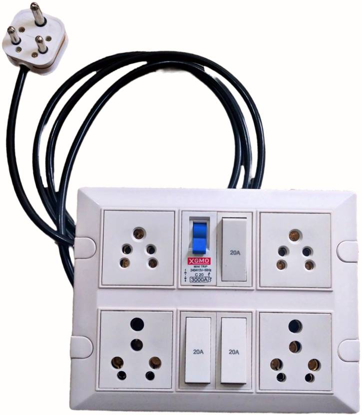 AJ ELECTRICALS Extansion switch board with MCB modular power cord ...